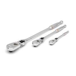 GearWrench 3 Piece 1/4 Inch, 3/8 Inch & 1/2 Inch Drive 90-Tooth Locking ...