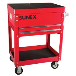 SUNEX Compact Slide Top Utility Cart, Red