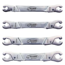 S.U.R.&R. RLW400 Ratcheting Line Wrench Set of 4 with 4-Slot Pouch- SAE ...