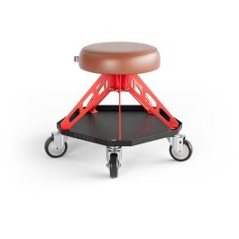 Vyper Industrial 400 lb Capacity Robust Steel Pro Shop Chair - Brown/Red